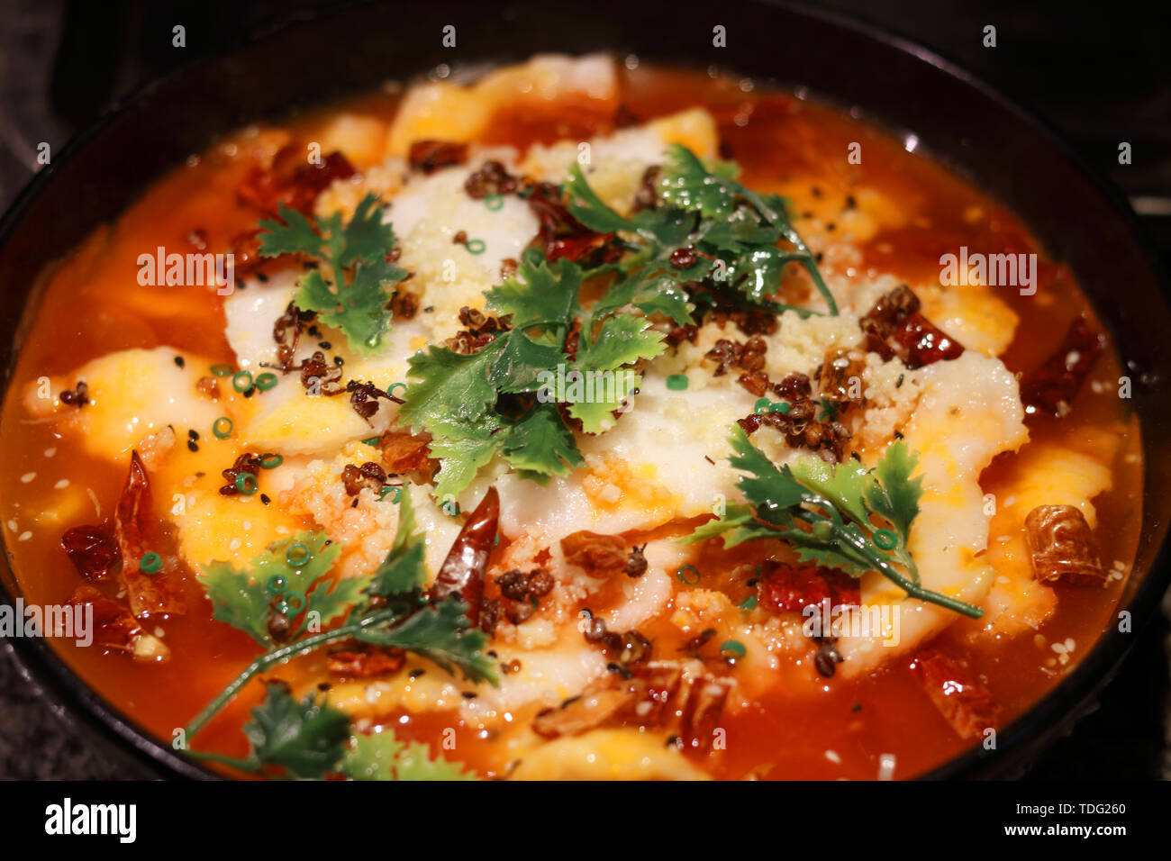 Pepper boiled fish fillet Stock Photo - Alamy