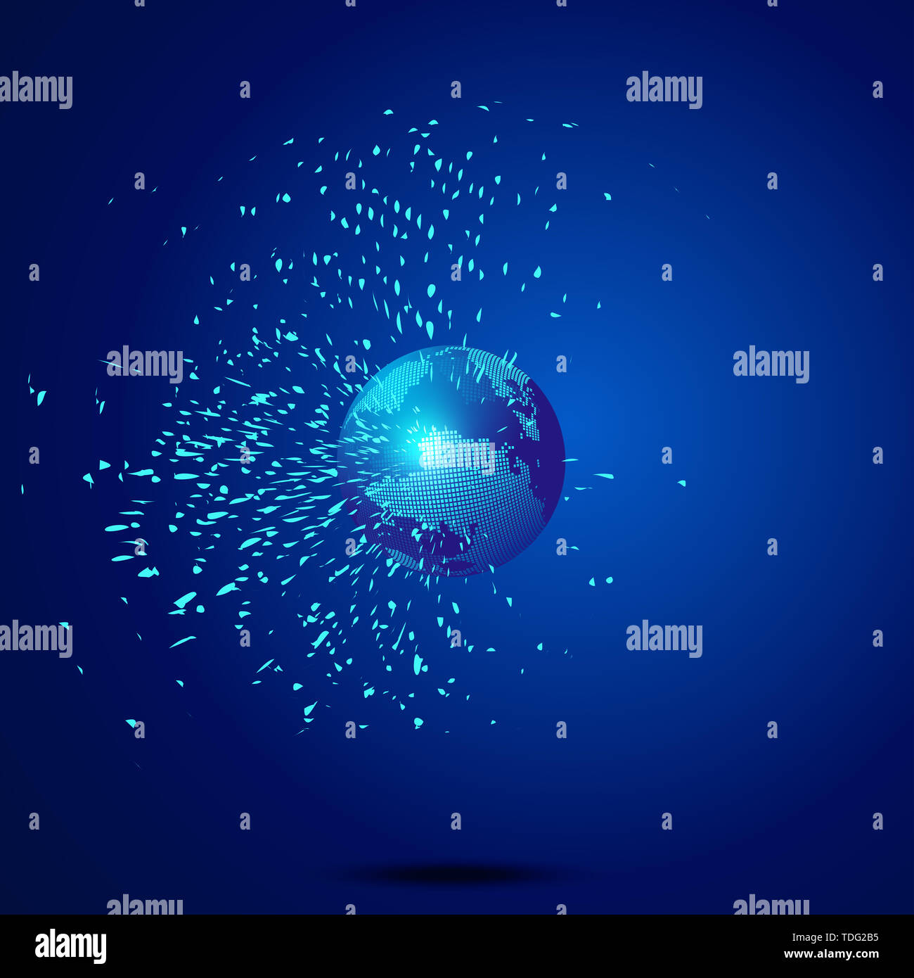 Three-dimensional digital Earth and explosive debris particles ...