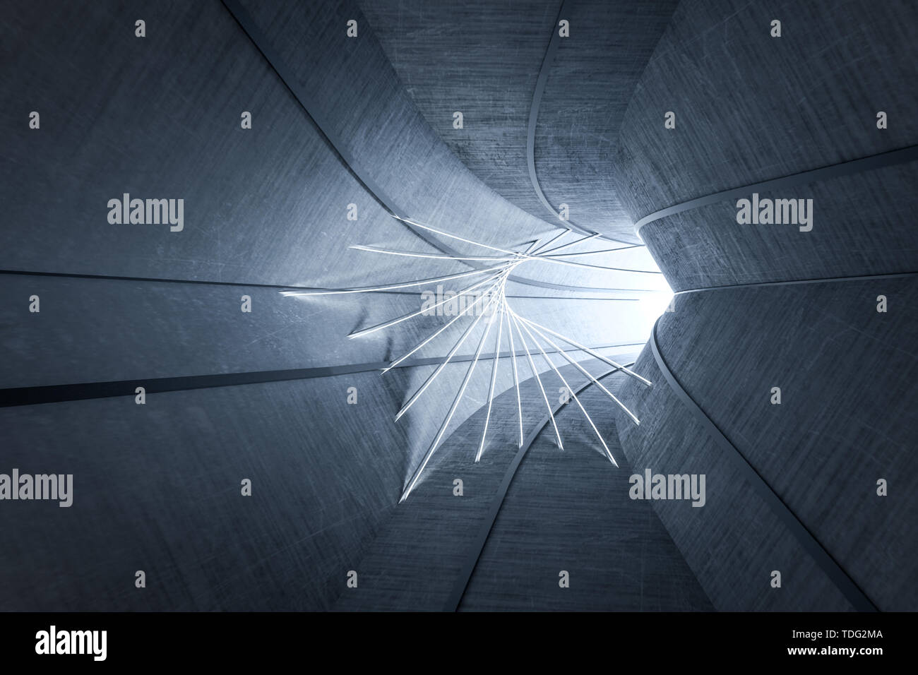 Three-dimensional rendering, curve channels with scattering luminous ...