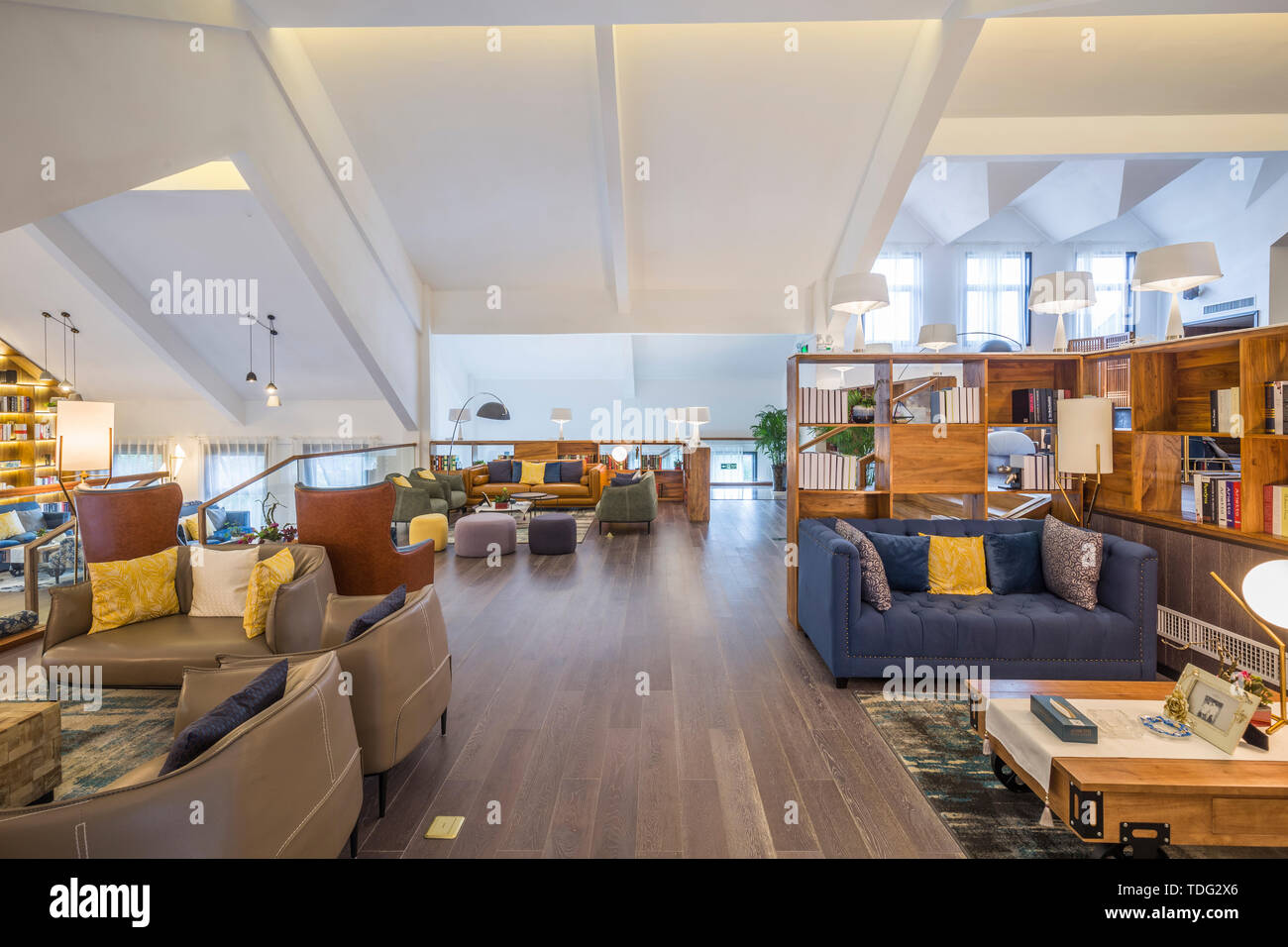 Design of interior design space of model room in modern living room ...