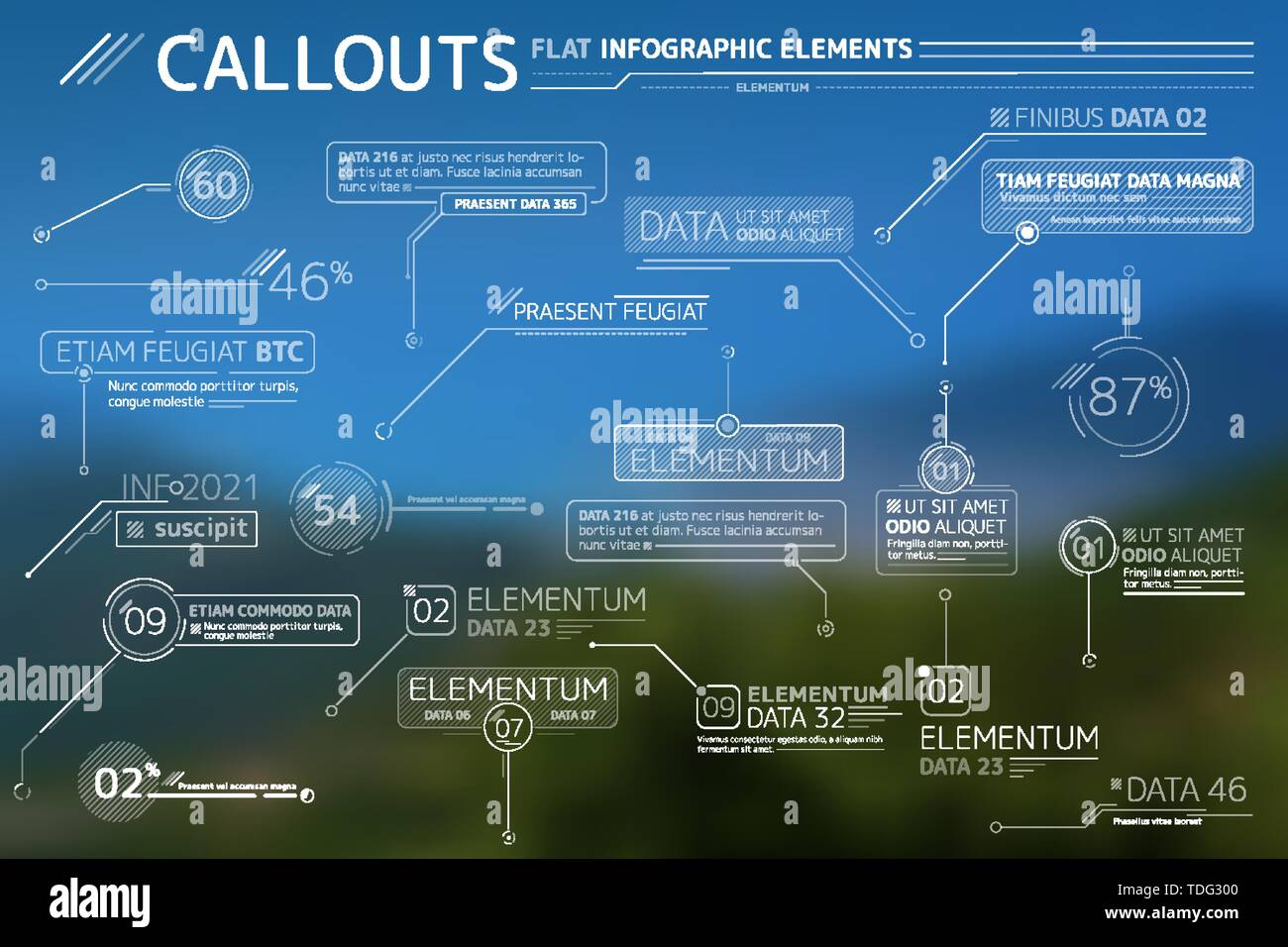 Callouts Flat Infographic Elements Collection Stock Vector Image & Art ...