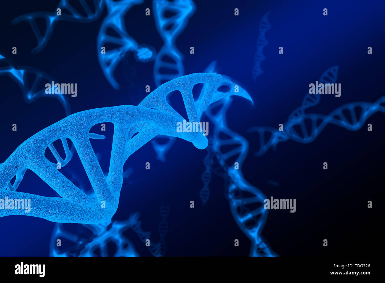 Three-dimensional modeling, blue DNA model Stock Photo - Alamy