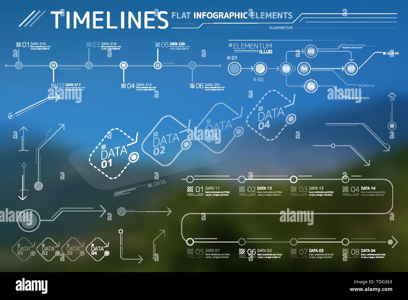 Timelines Flat Infographic Elements Collection Stock Vector Image & Art ...