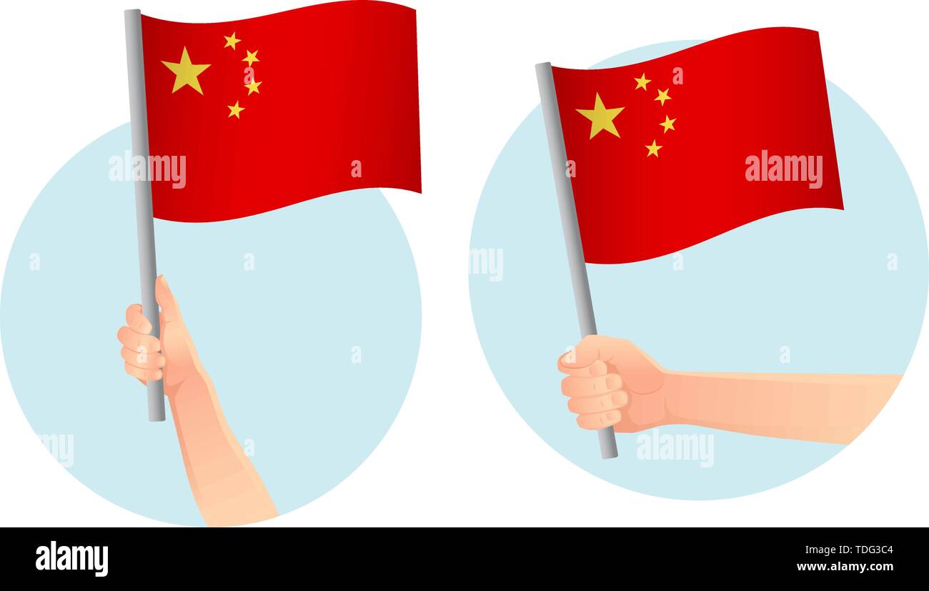 China flag in hand. Patriotic background. National flag of China vector ...