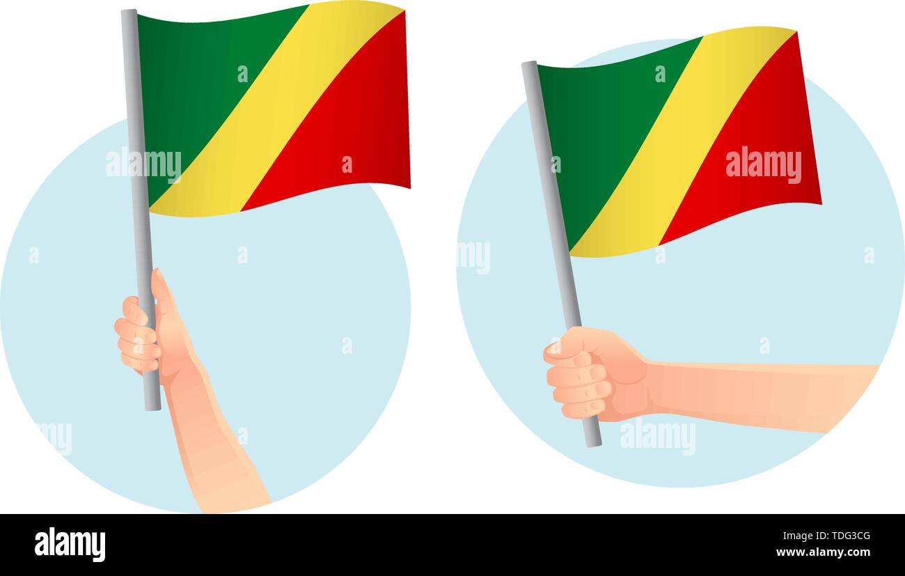 Congo flag in hand. Patriotic background. National flag of Congo vector ...