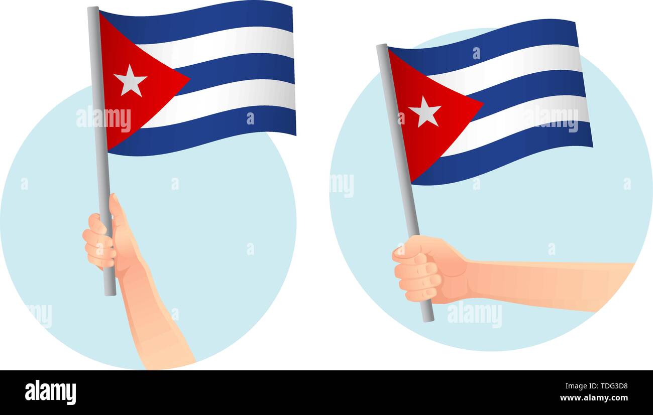 Cuba flag in hand. Patriotic background. National flag of Cuba vector ...