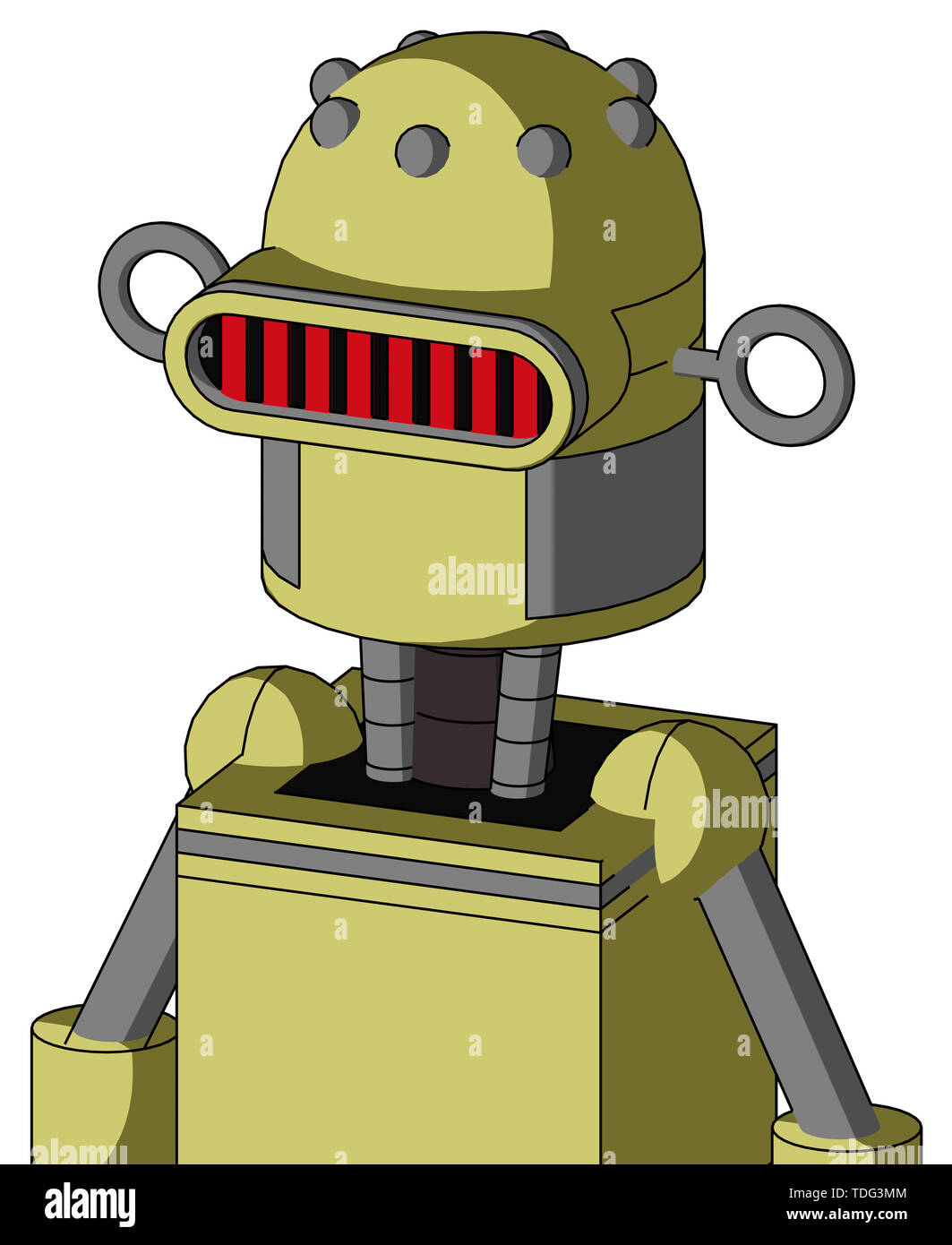 Portrait style yellow robot with dome head and visor eye Stock Photo ...