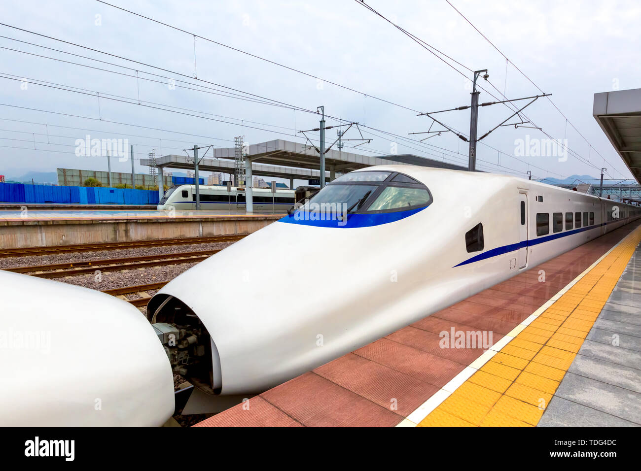 Harmony high-speed rail EMU train enters station Stock Photo - Alamy