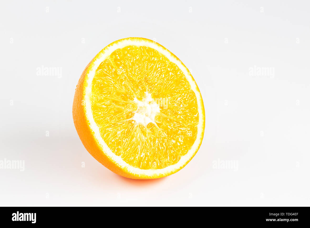 Sliced orange on white background Stock Photo - Alamy