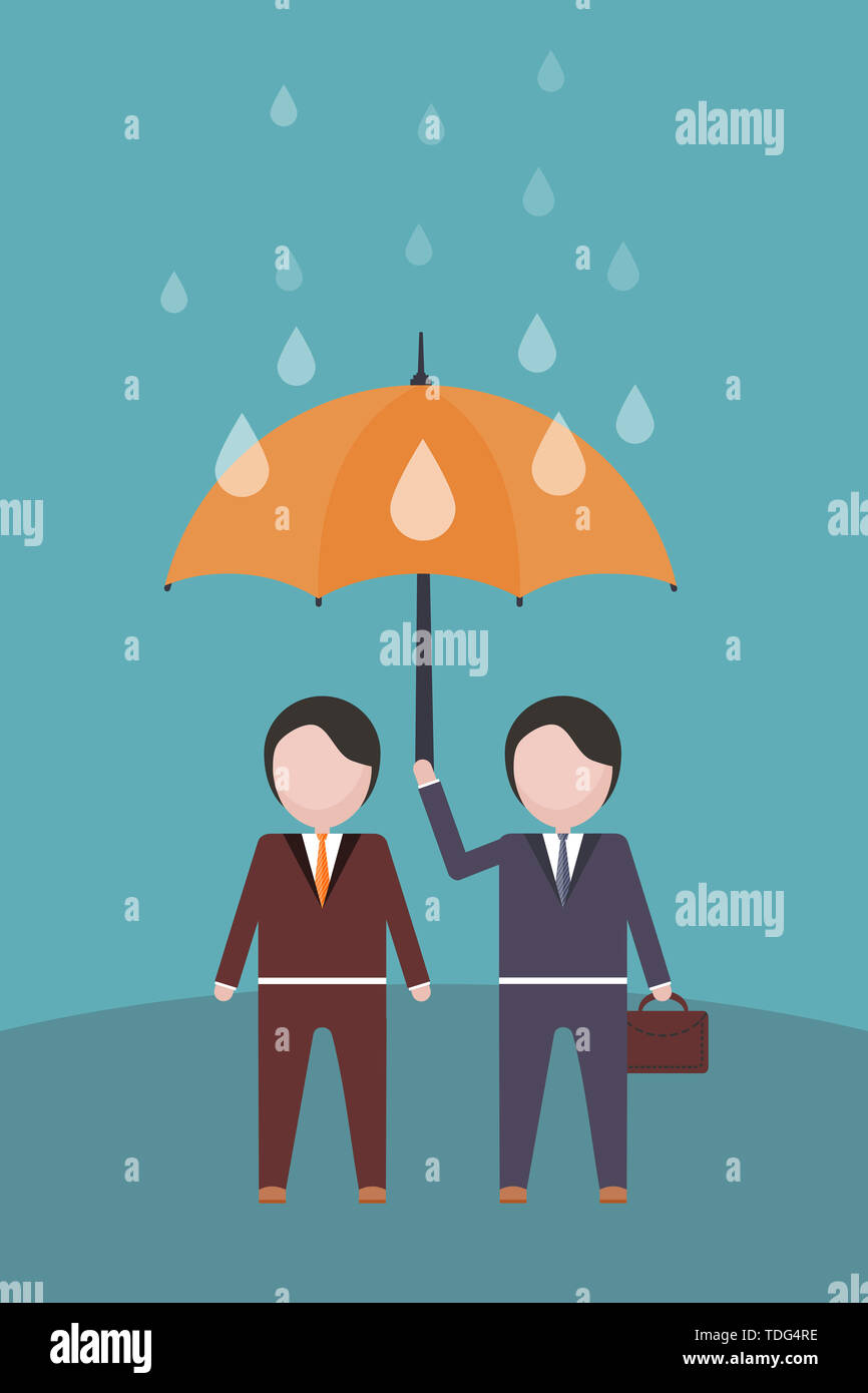 Creative diagram of the concept of commercial insurance and life ...