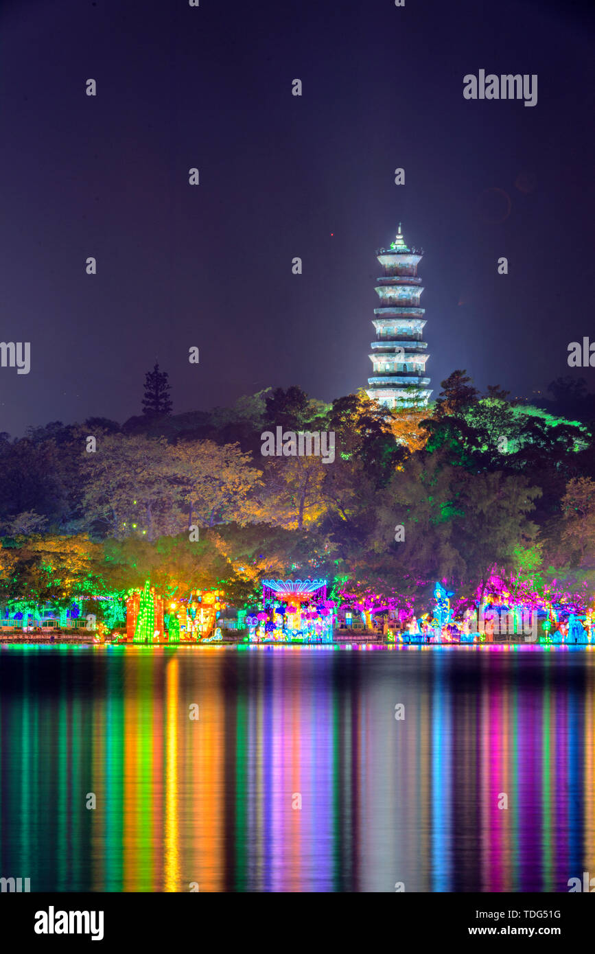 Night view of West Lake in Huizhou Stock Photo - Alamy
