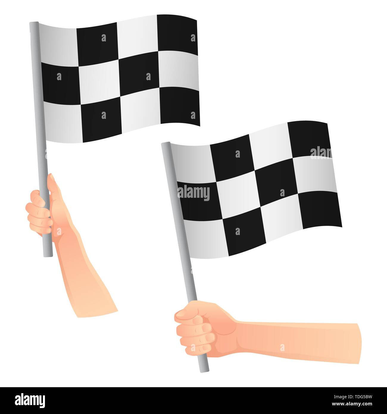 Start flag. Finish flag. illustration of racing flag Stock Photo - Alamy