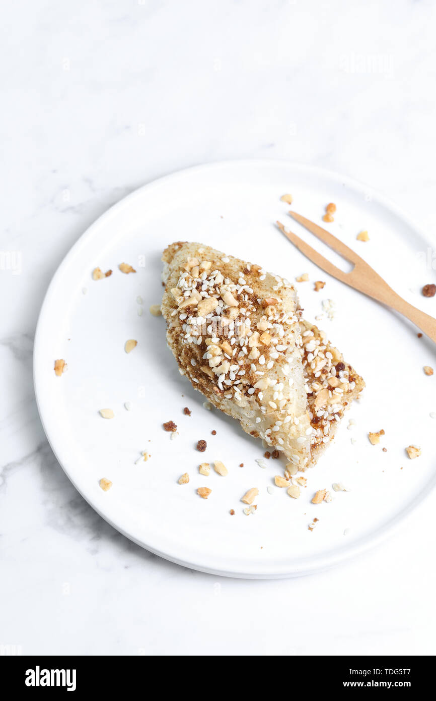 Fresh style Chinese traditional snack hemp Ciba rice cake Stock Photo ...