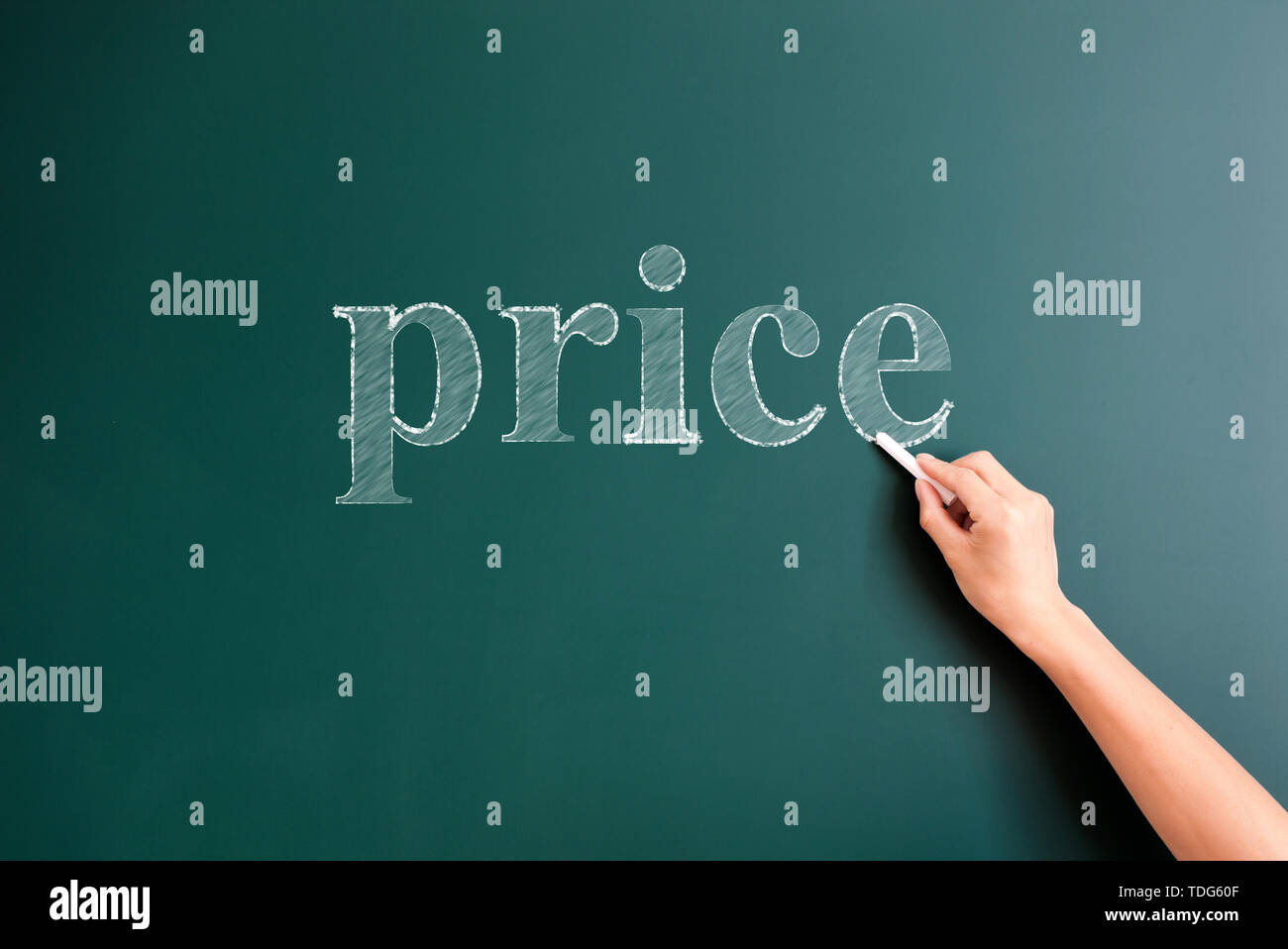 Price is written on blackboard Stock Photo - Alamy