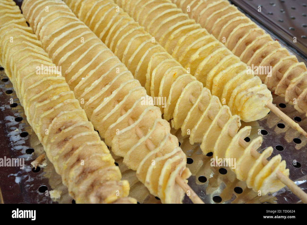 Cyclone potato tower Stock Photo - Alamy