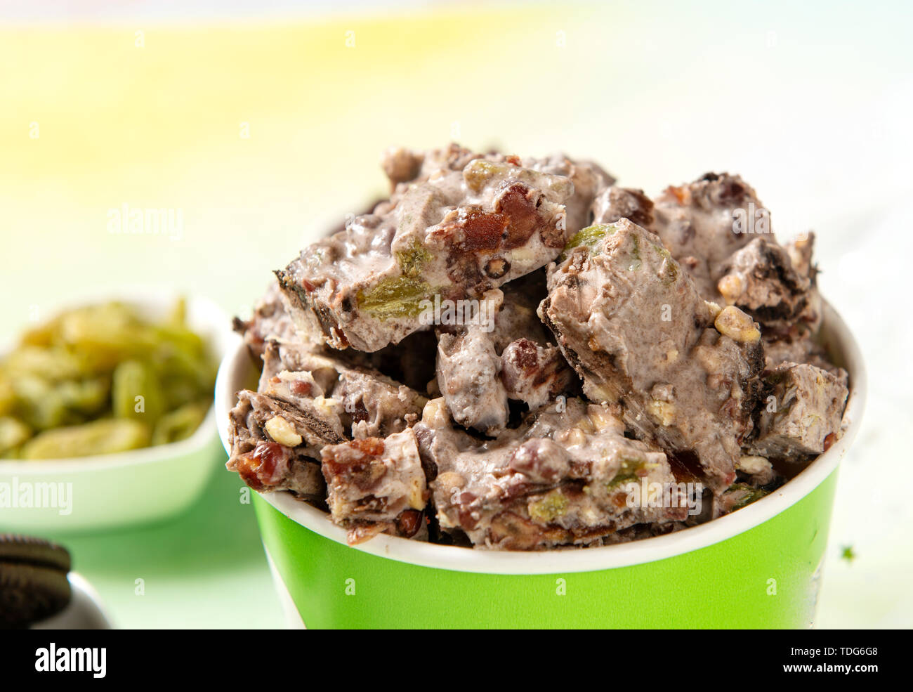 Snacks, nuts, sautéed yogurt Stock Photo - Alamy