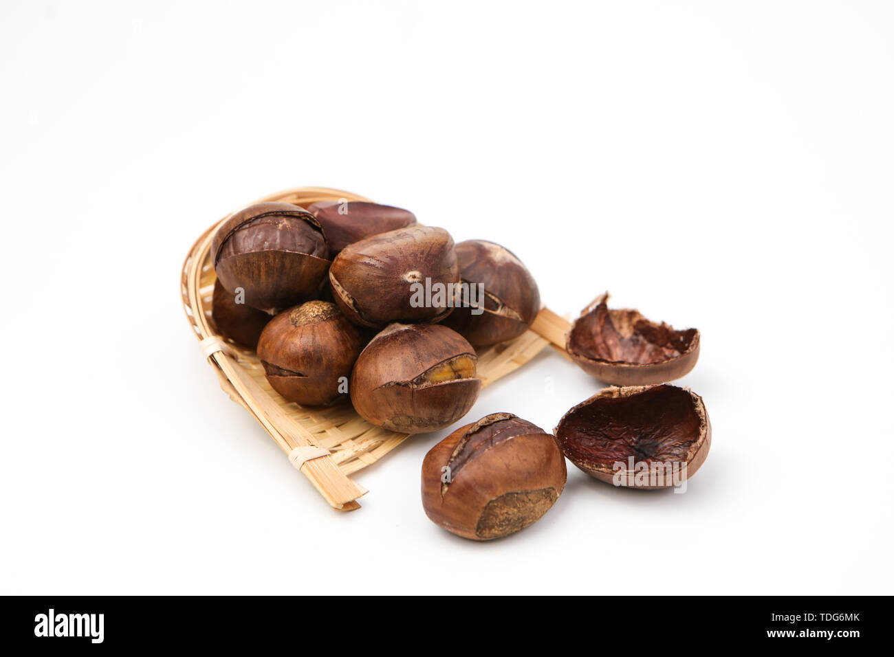 Chestnut chestnut white background illustration Stock Photo - Alamy
