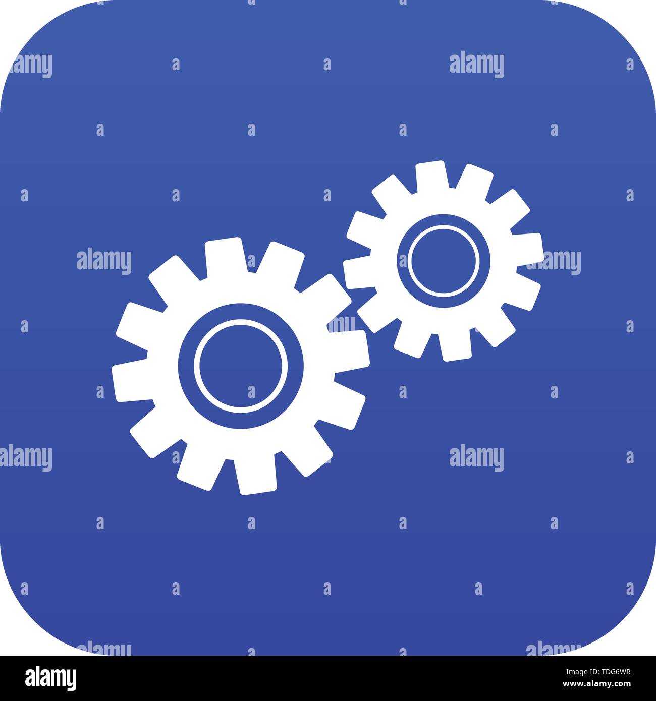 Two gears icon digital blue Stock Vector Image & Art - Alamy