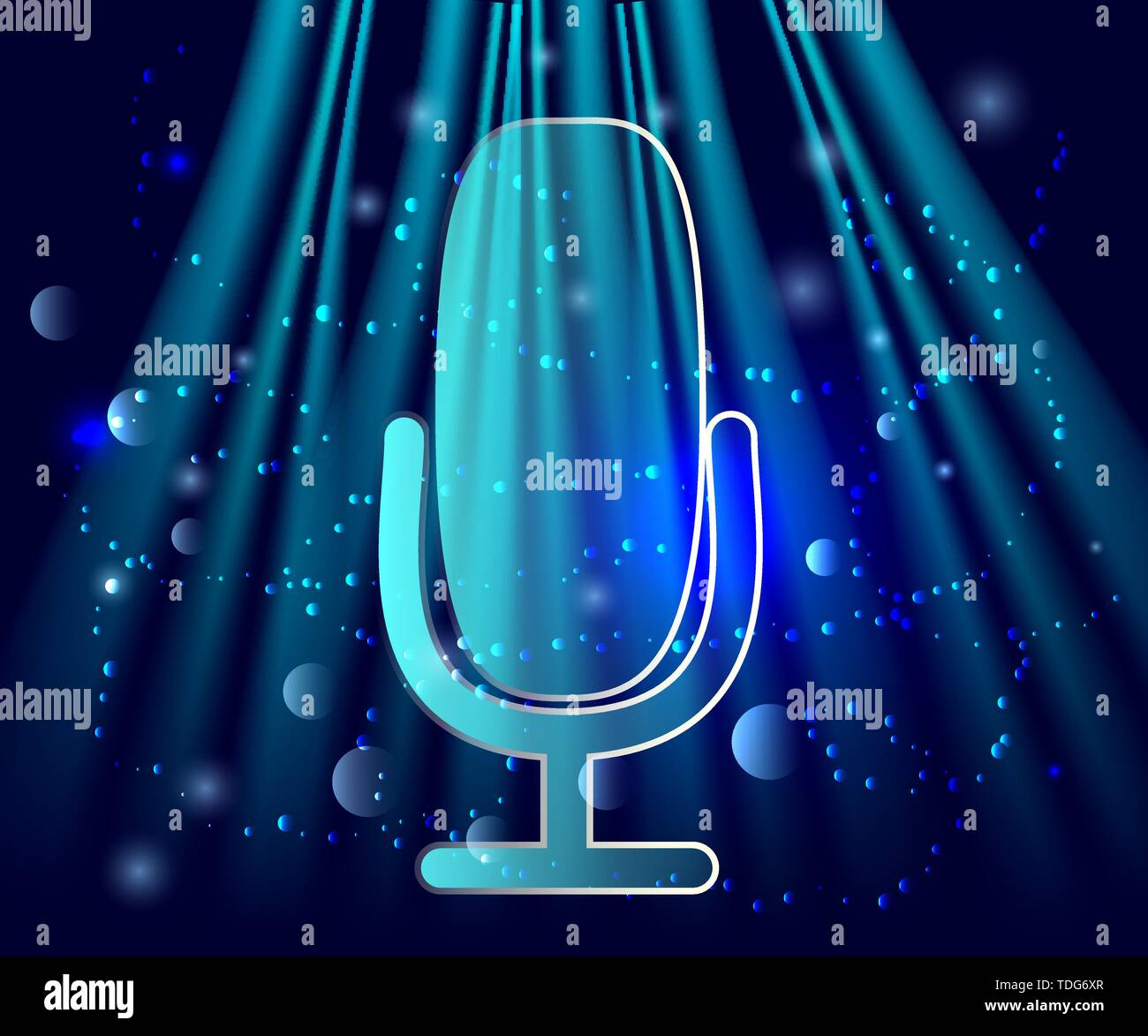 microphone on stage. Professional stand up theatre curtain broadcast ...