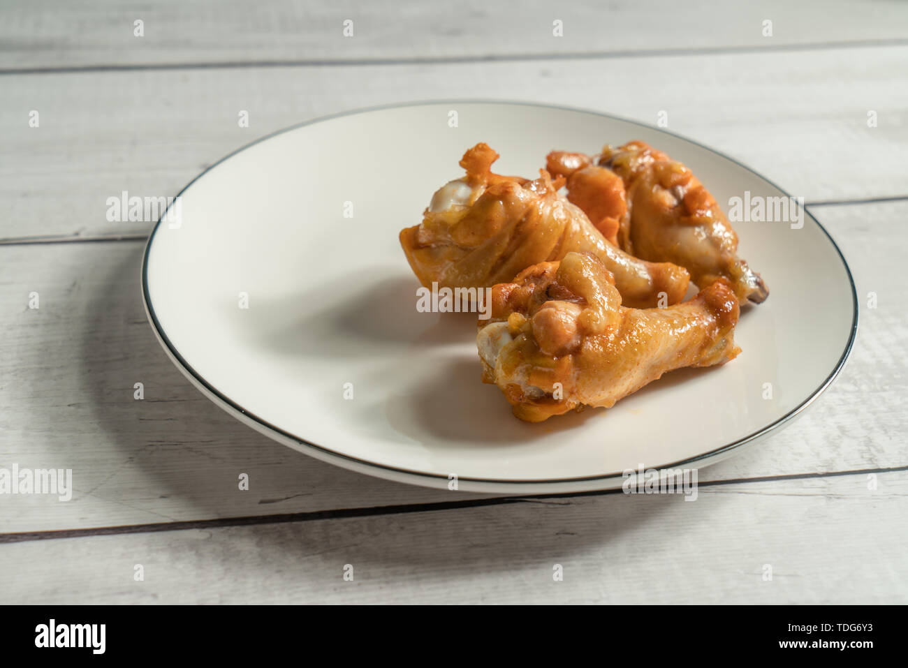 BBQ food, roasted chicken wings root Stock Photo - Alamy