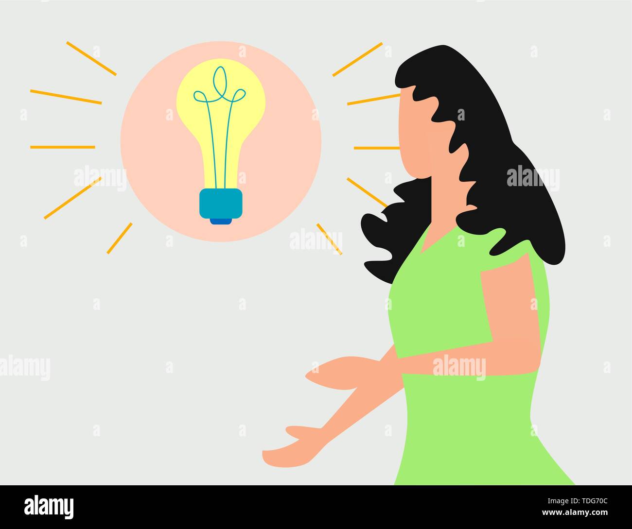 Vector illustration of thinking idea or solution concept with fast ...