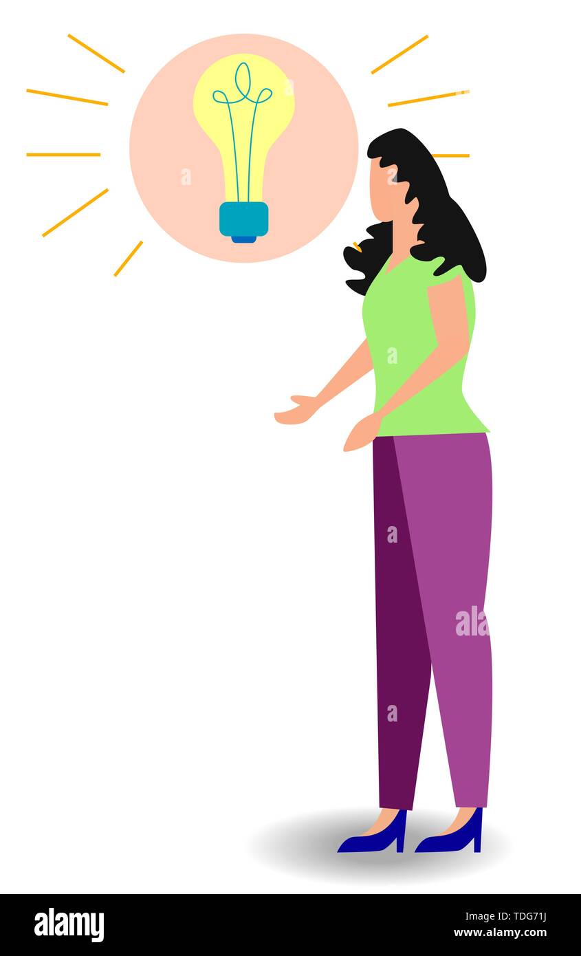 Vector illustration of thinking idea or solution concept with fast ...