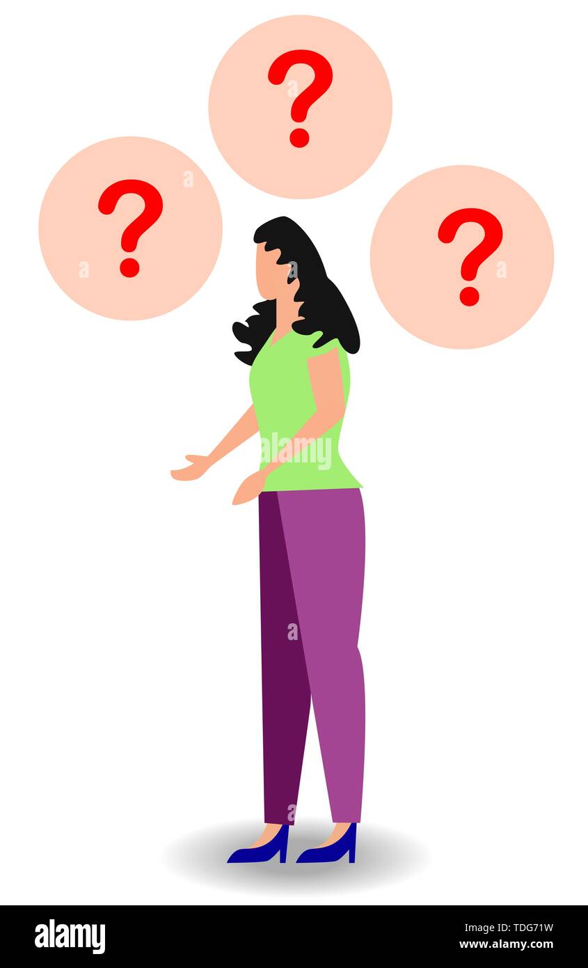 concept illustration of people frequently asked questions, waiting to be answered, around the ...