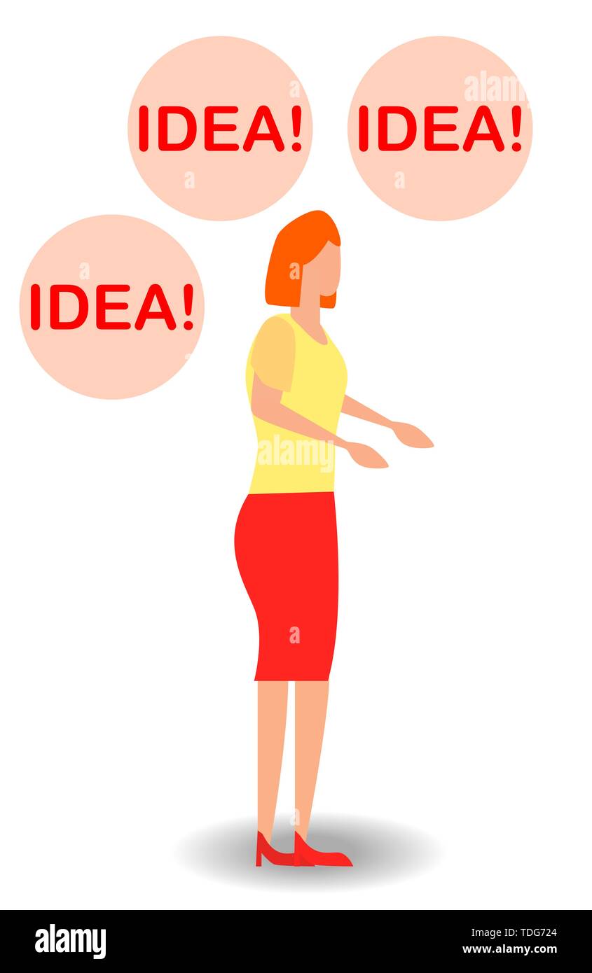 Vector illustration of thinking idea or solution concept with fast ...