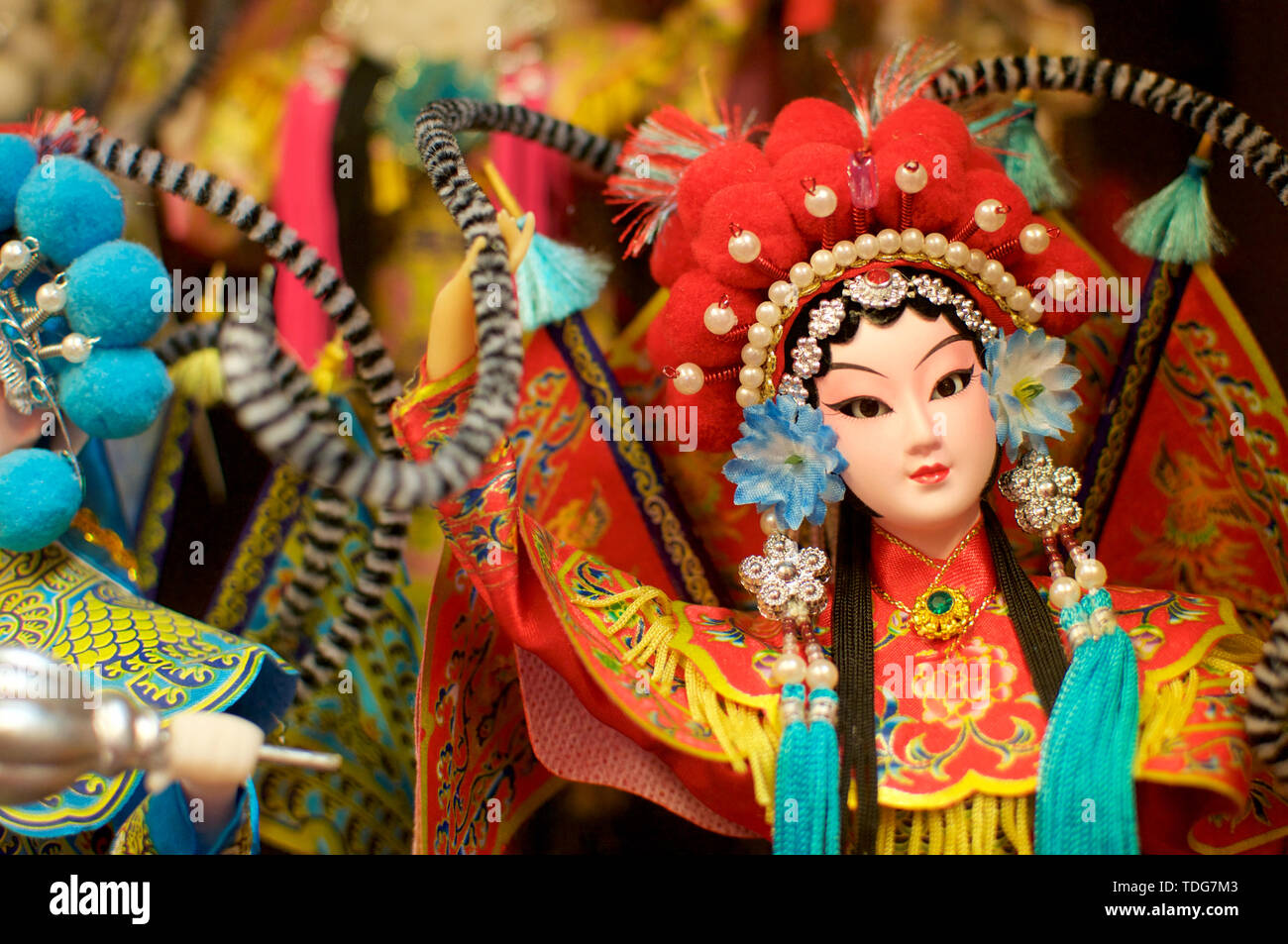 Close up picture of a very beautiful Chinese opera doll captured at the ...