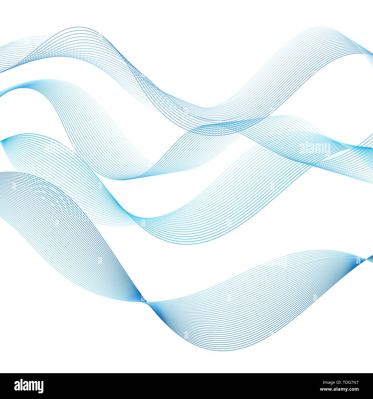 Fine vector blue wave isolate on white background Stock Vector Image ...