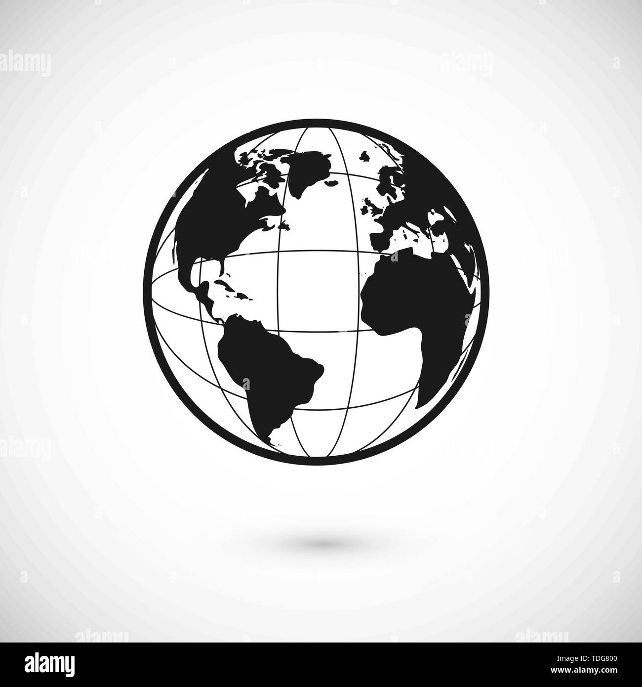 World globe map vector Black and White Stock Photos & Images - Alamy