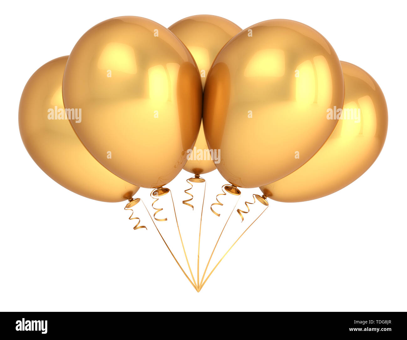 golden party balloon five 5. birthday decoration luxury, yellow helium ...