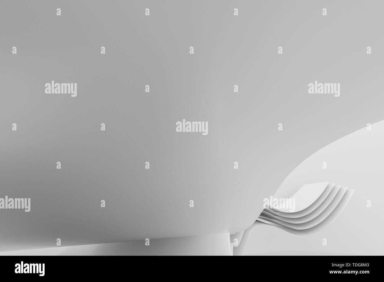 Three dimensional rendering, white gradient curved background Stock ...