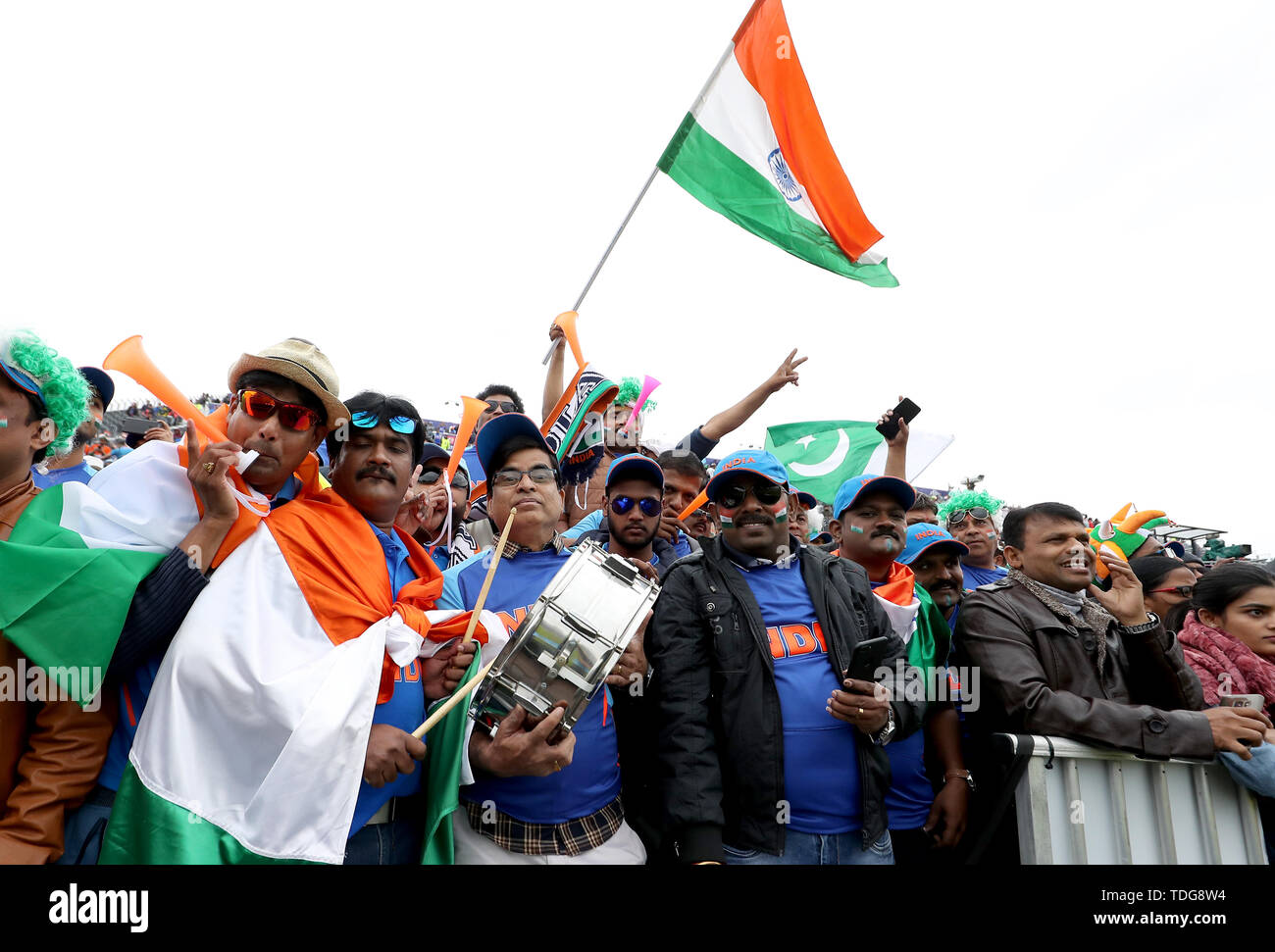 India fans in the stands prior to the ICC Cricket World Cup group stage ...