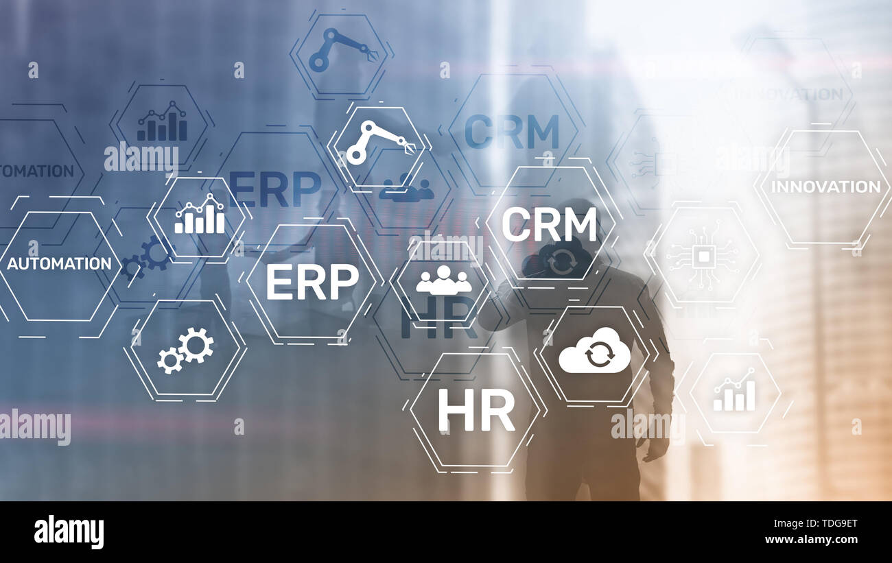 ERP, Business innovation concept on blurred background Stock Photo - Alamy