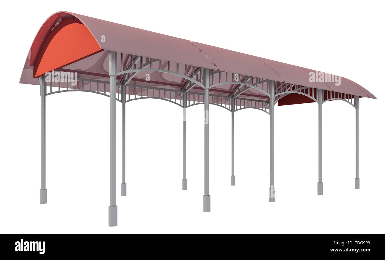 3D illustration of Metal canopy isolated on white Stock Photo - Alamy