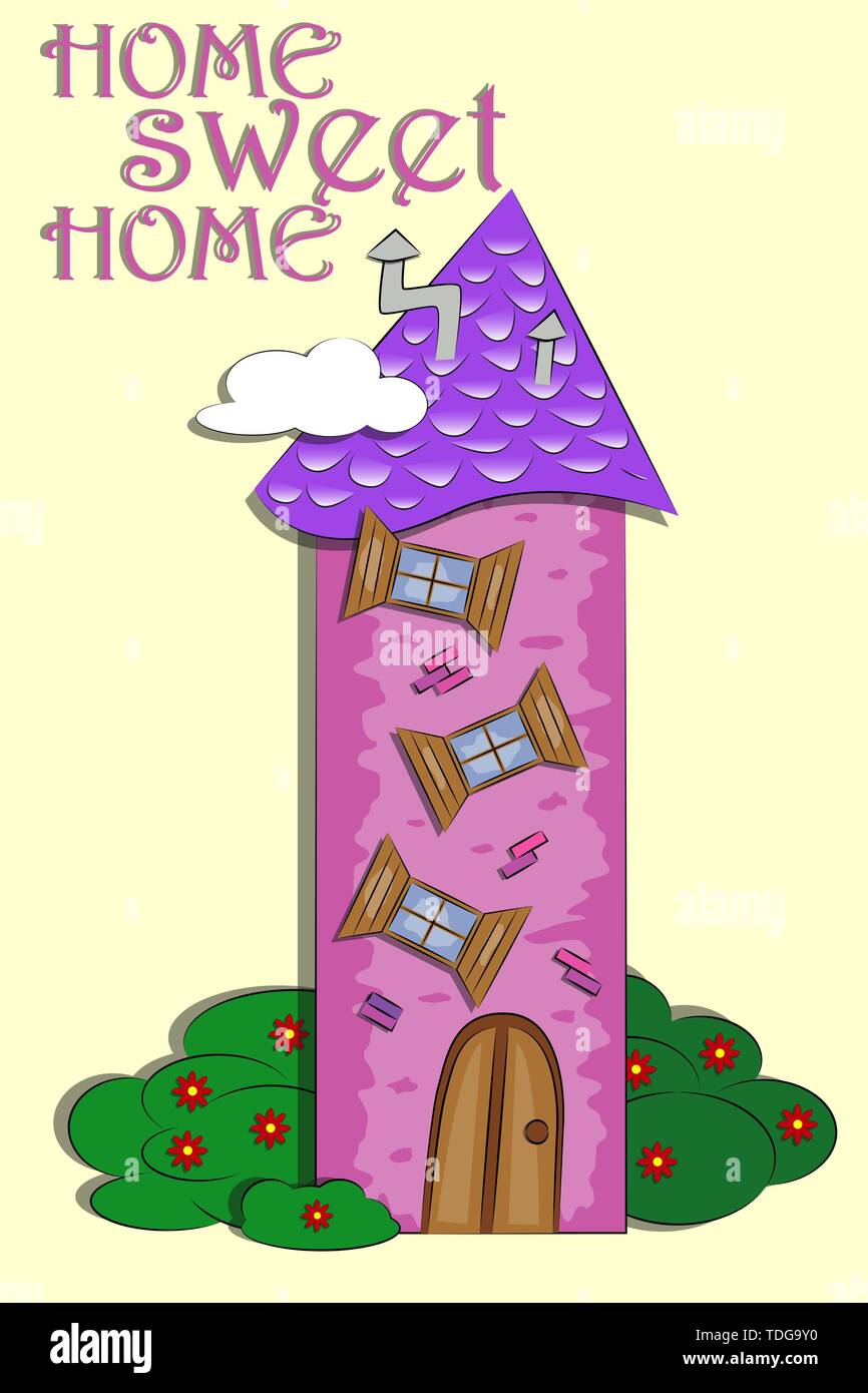 Home sweet home. Cute card with houses. Town Stock Vector Image & Art ...