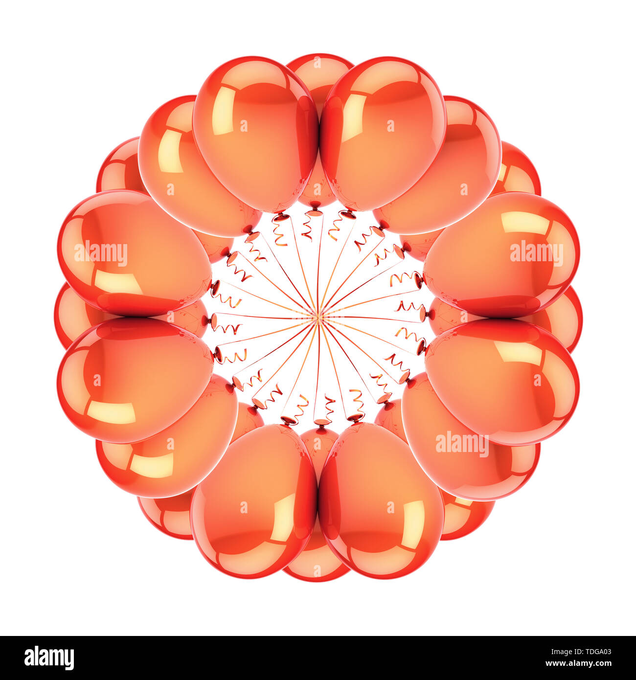 flower of orange party balloons abstract. helium balloon circle ...