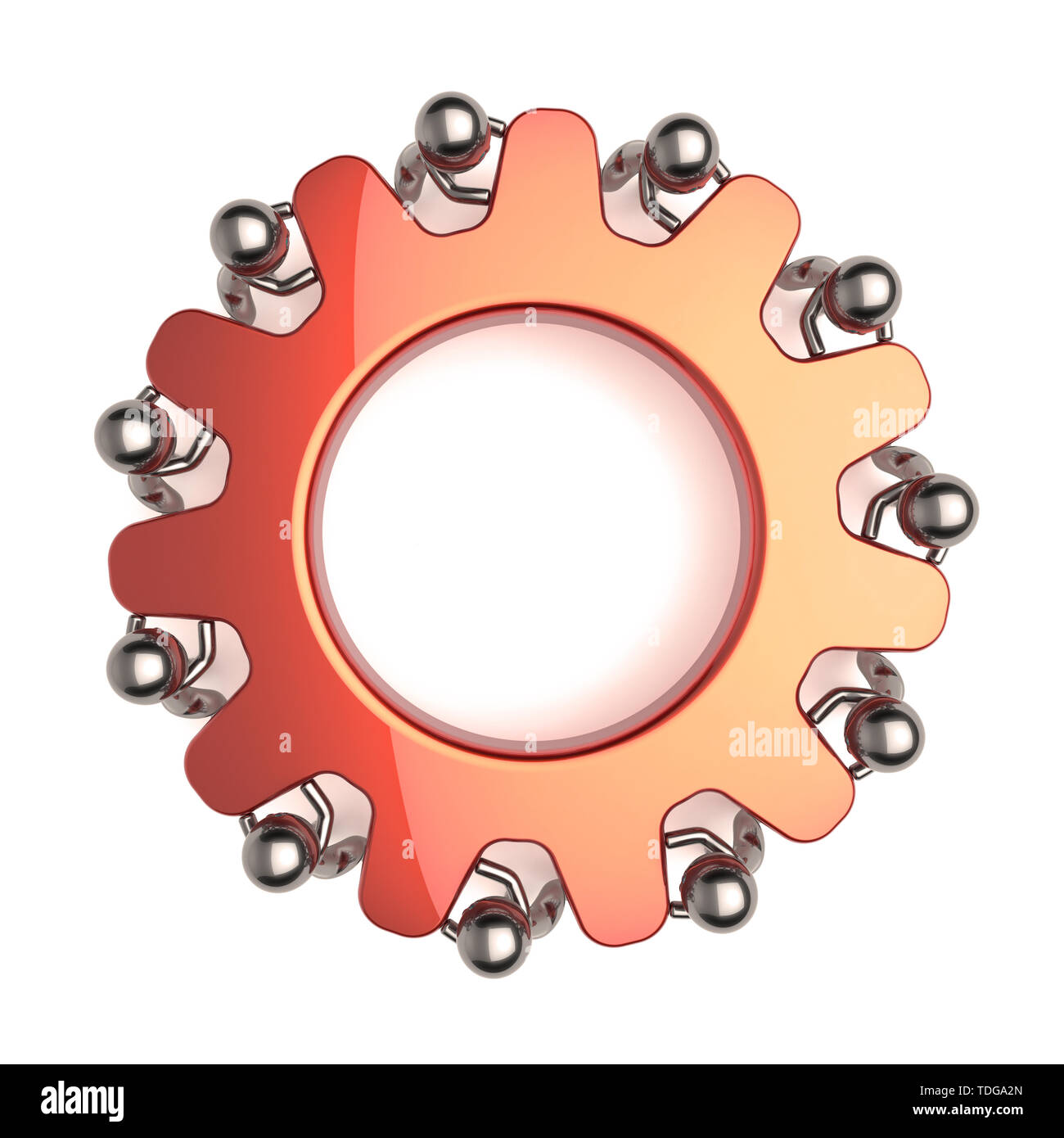 partnership gear wheel business process characters, human resources HR ...