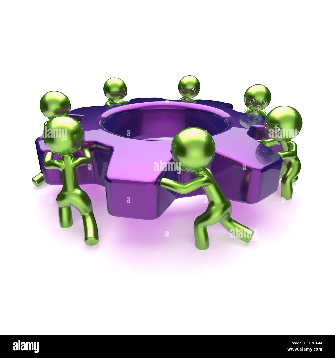 teamwork gearwheel cogwheel business process characters. human ...