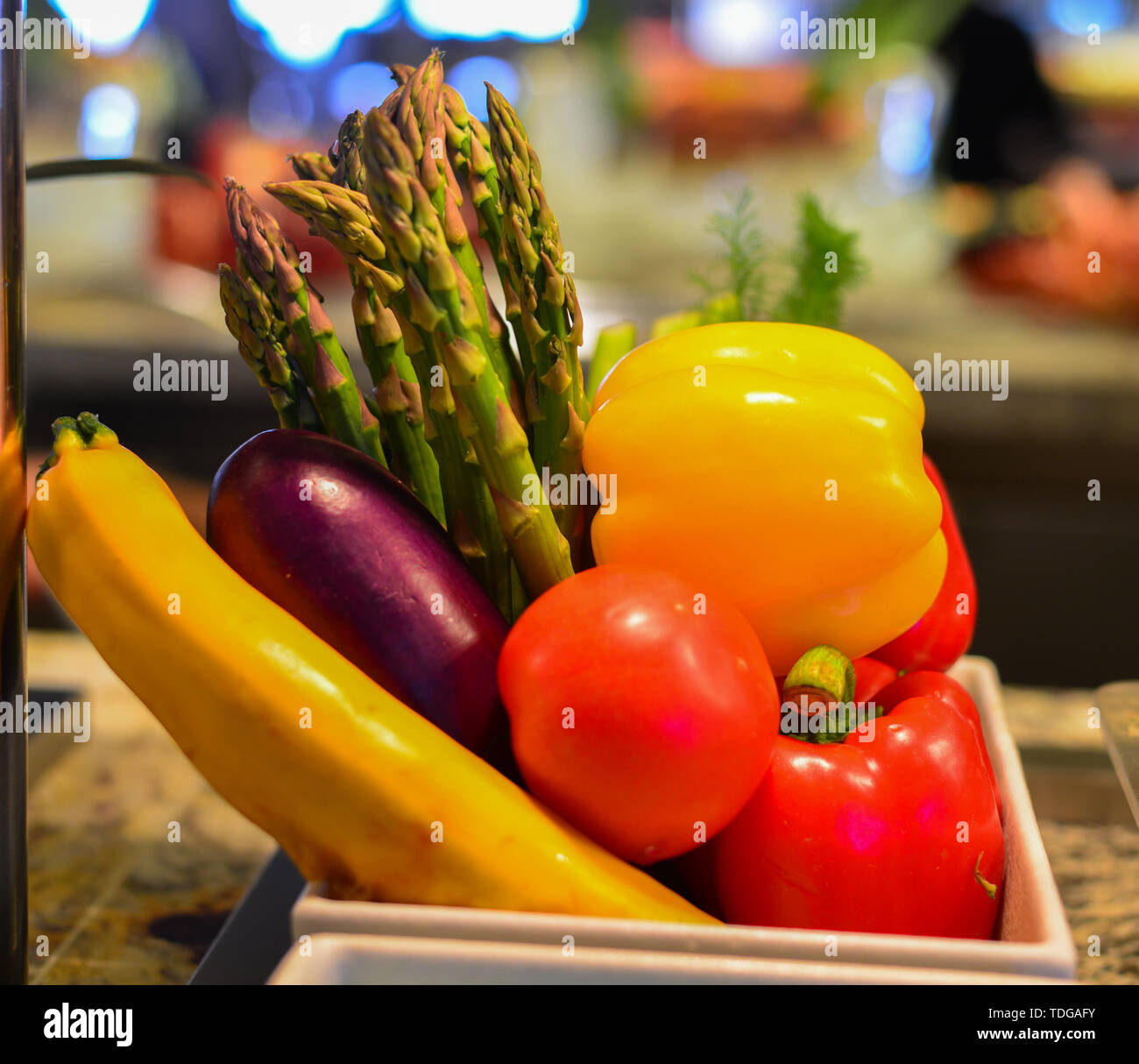 Organic healthy vegetables and fruits for decoration at luxury buffet ...