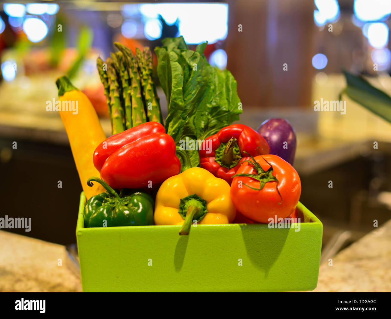Organic healthy vegetables and fruits for decoration at luxury buffet ...
