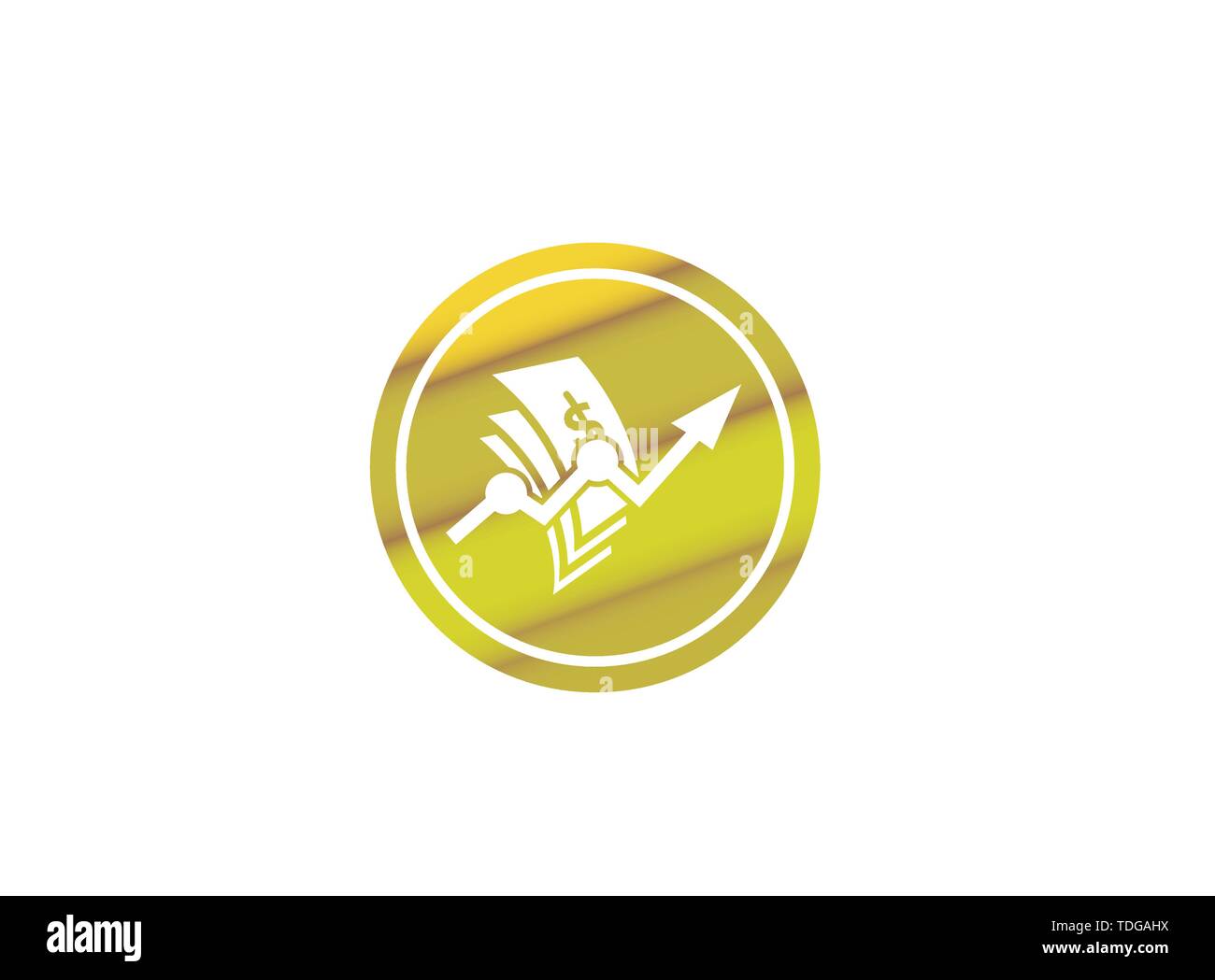 Money Arrow Chart Finance for logo design illustration in the shape ...