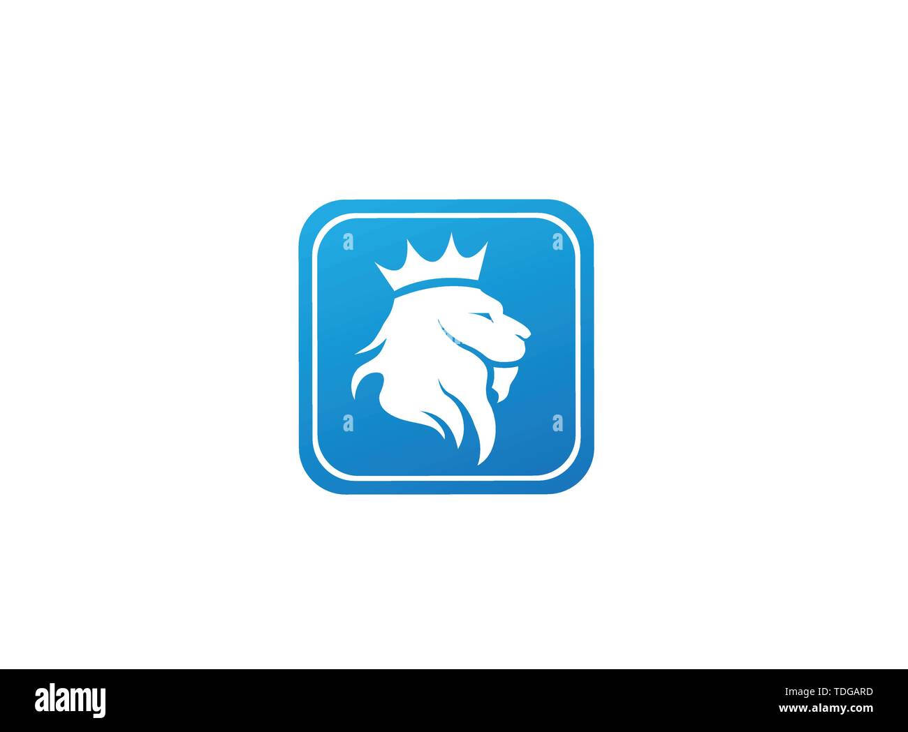 Blue Lion On A Crown Logo