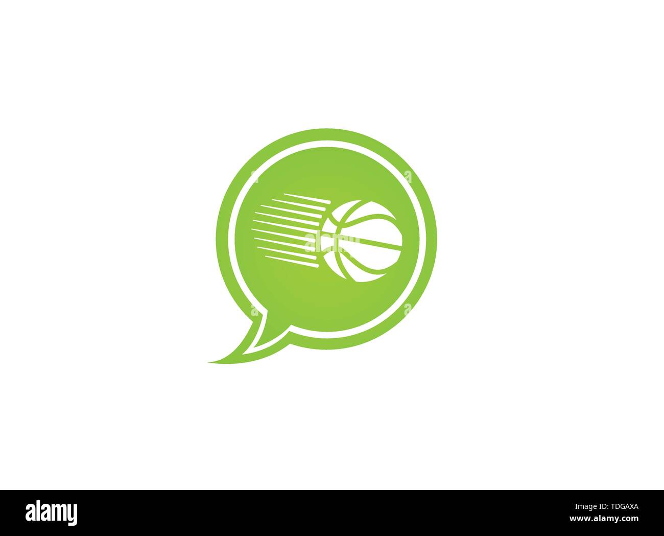 Basketball shoot in a chat icon for logo design illustration Stock ...