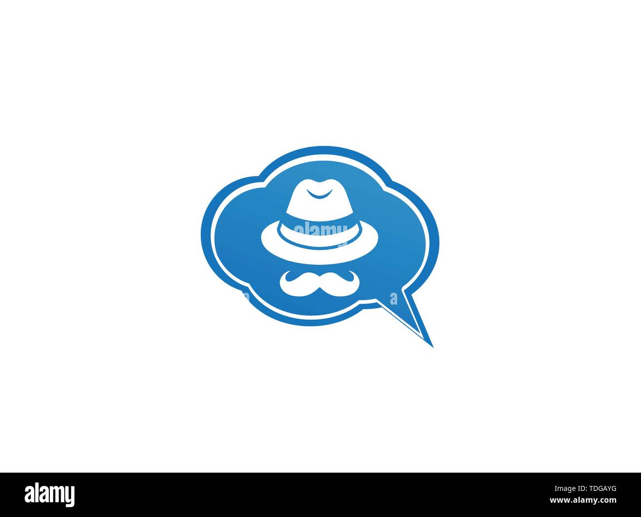 inspector with hat and mustache for logo design illustration, detector ...