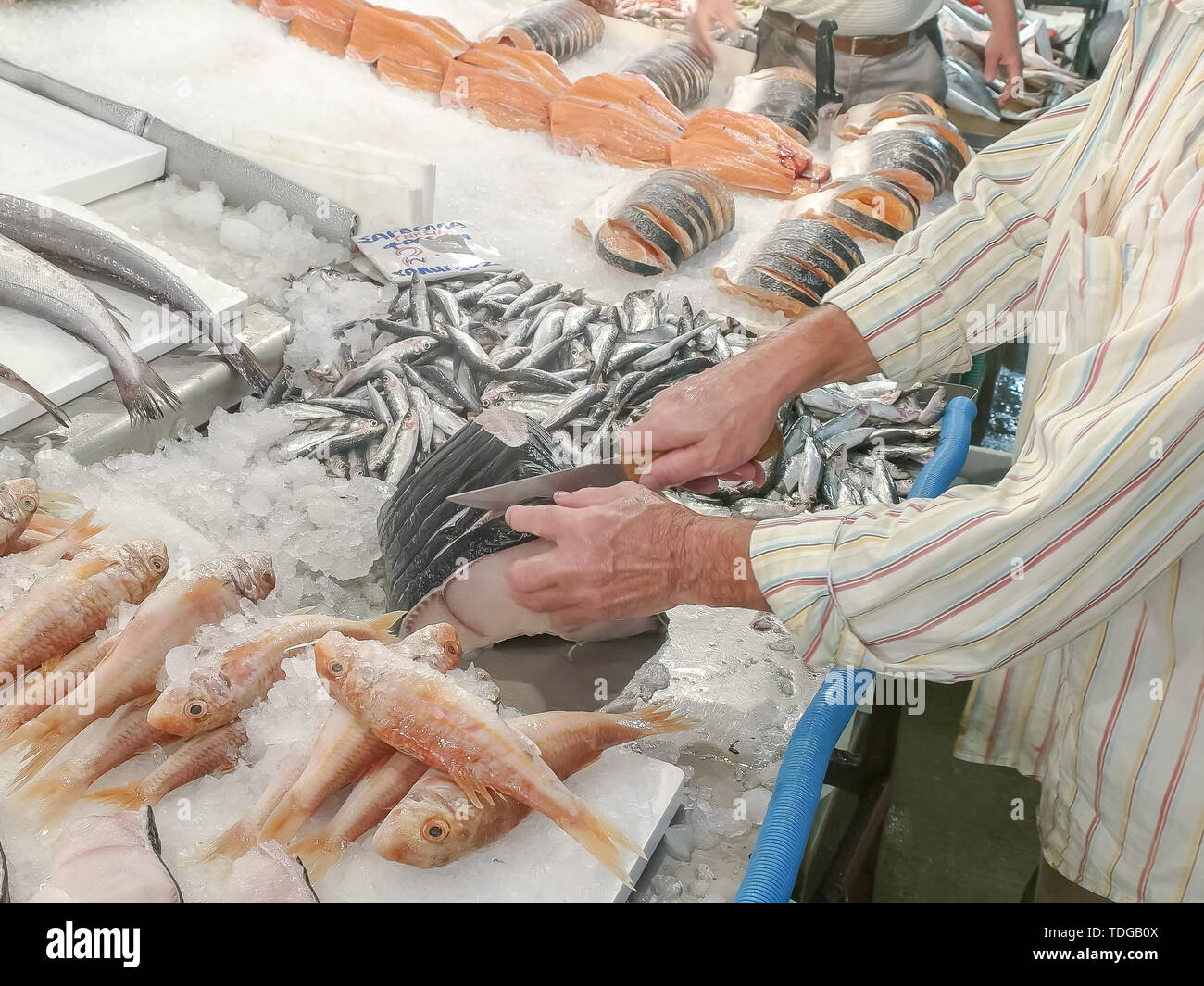 Central food fish market greece hi-res stock photography and images - Alamy