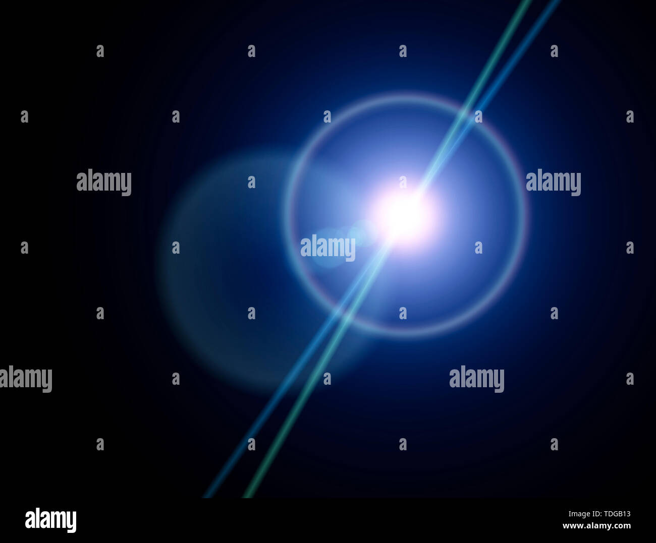 Lights and stars in the night. Lens refraction effect. Stars in the sky ...