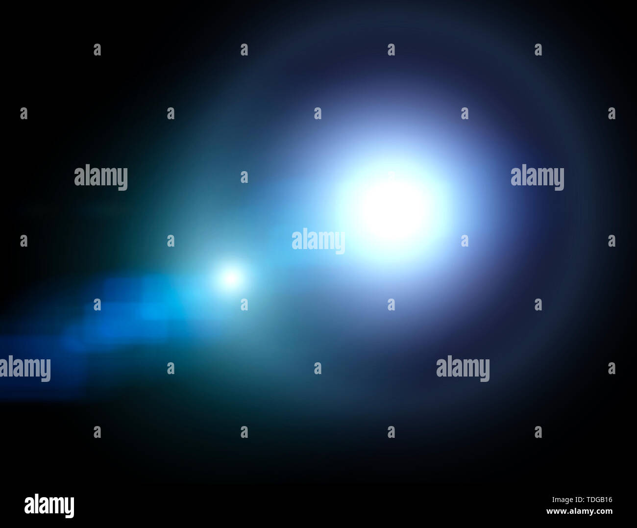 Lights and stars in the night. Lens refraction effect. Stars in the sky ...
