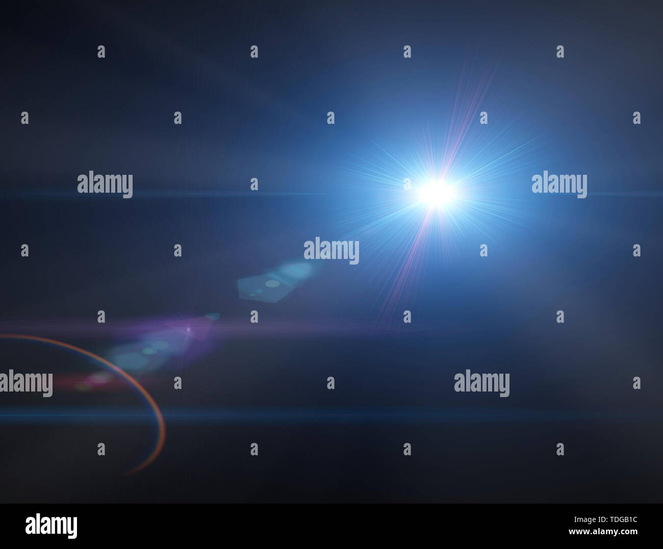 Lights and stars in the night. Lens refraction effect. Stars in the sky ...